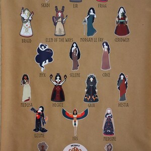 Goddess Die-cut Customizable Sticker Pack - Norse Greek Celtic Etc ...