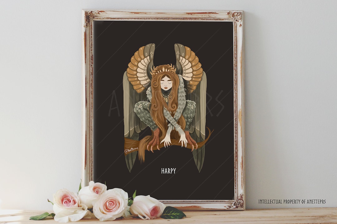 Art Poster Print - Harpy Goddess Greek Mythology Underworld Art Nouveau ...
