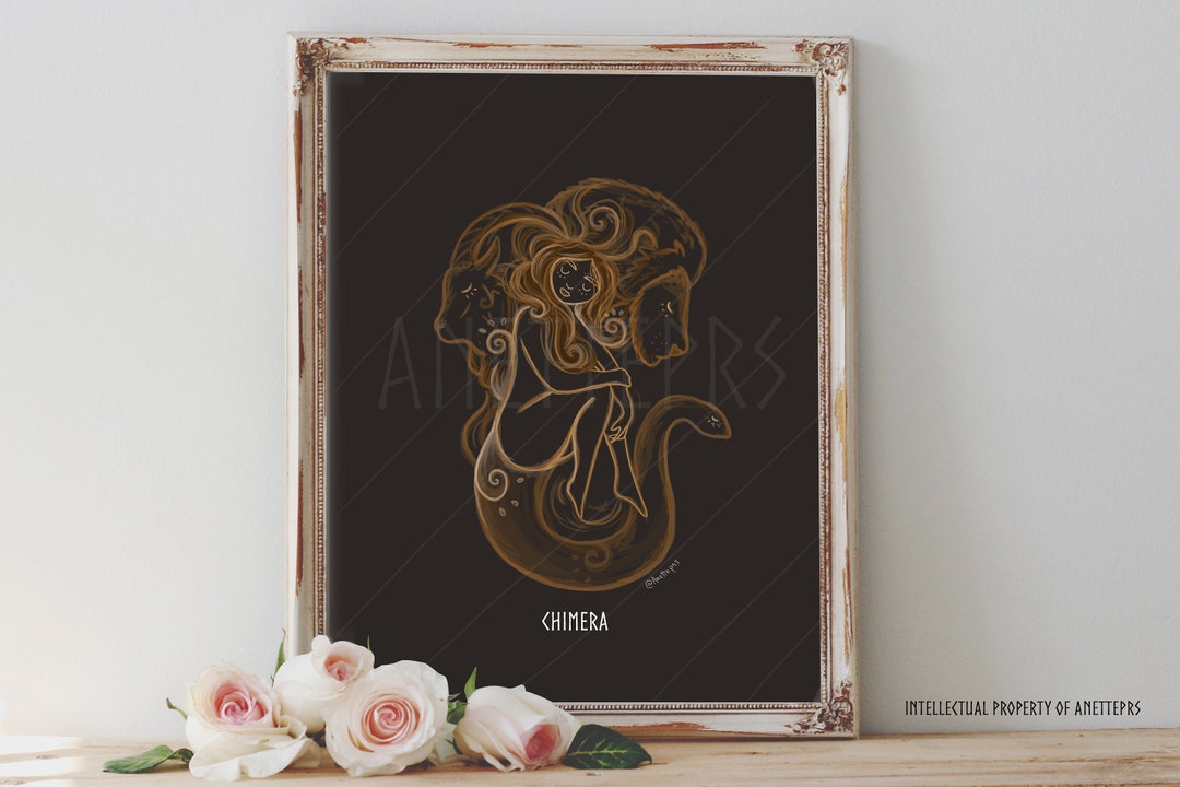 Art Poster Print - Chimera Female Deity Goddess Greek Mythology Lion ...