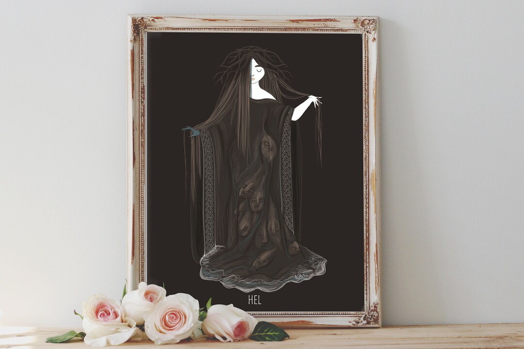 Art Poster Print - Hel Goddess Ver.2 Norse Mythology Pagan Goth Pagan ...