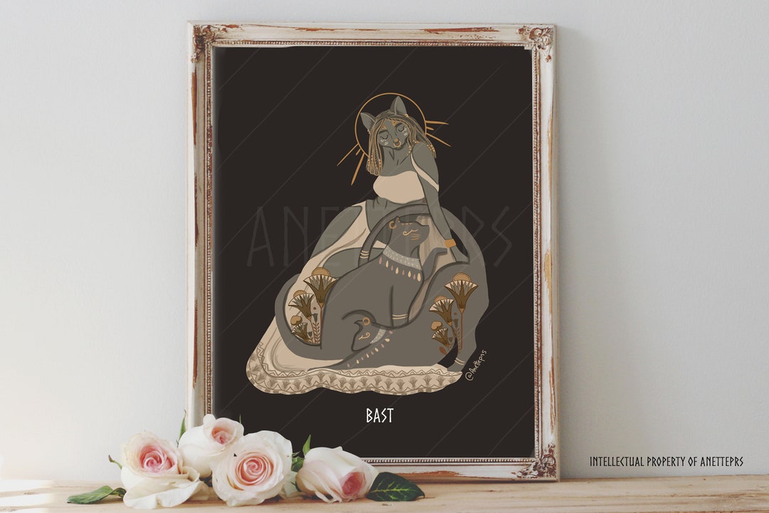 Art Poster Print - Bast Bastet Cat Goddess Egyptian Mythology Divine ...