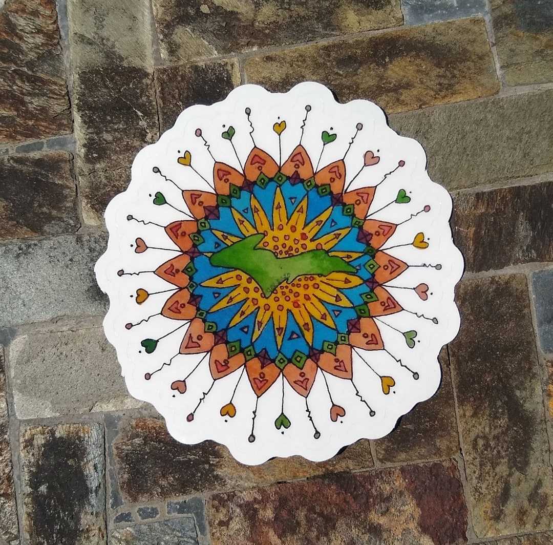 2 Yooper Mandala Car Stickers Inspired by Hearts of Hope. Each Measures ...
