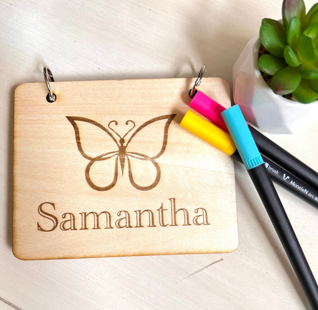 Wooden Coloring Book - Butterfly Theme | Personalized Coloring Boards ...