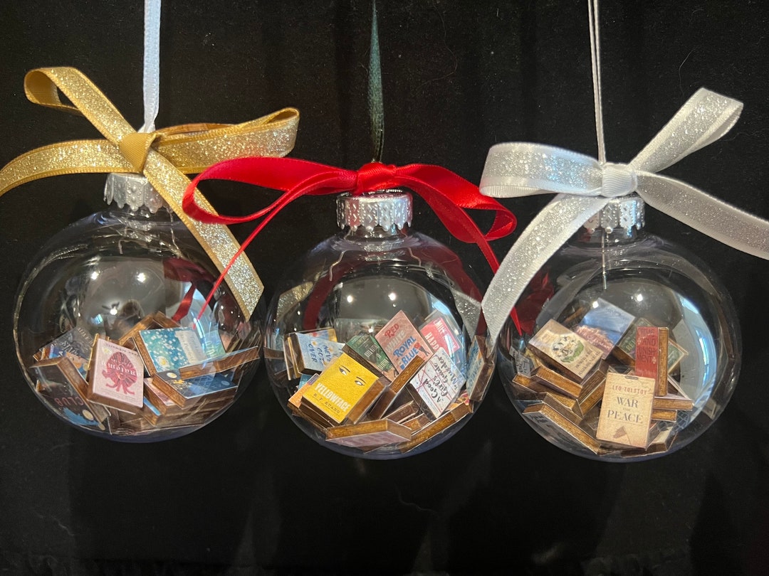 Year of Books Shatterproof Christmas Ornament Filled With Miniature ...