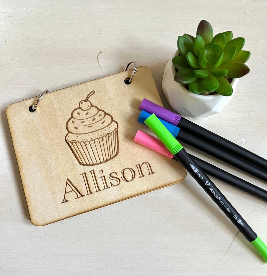 Wooden Coloring Book - Sweet Treats Theme | Personalized Wood Coloring ...