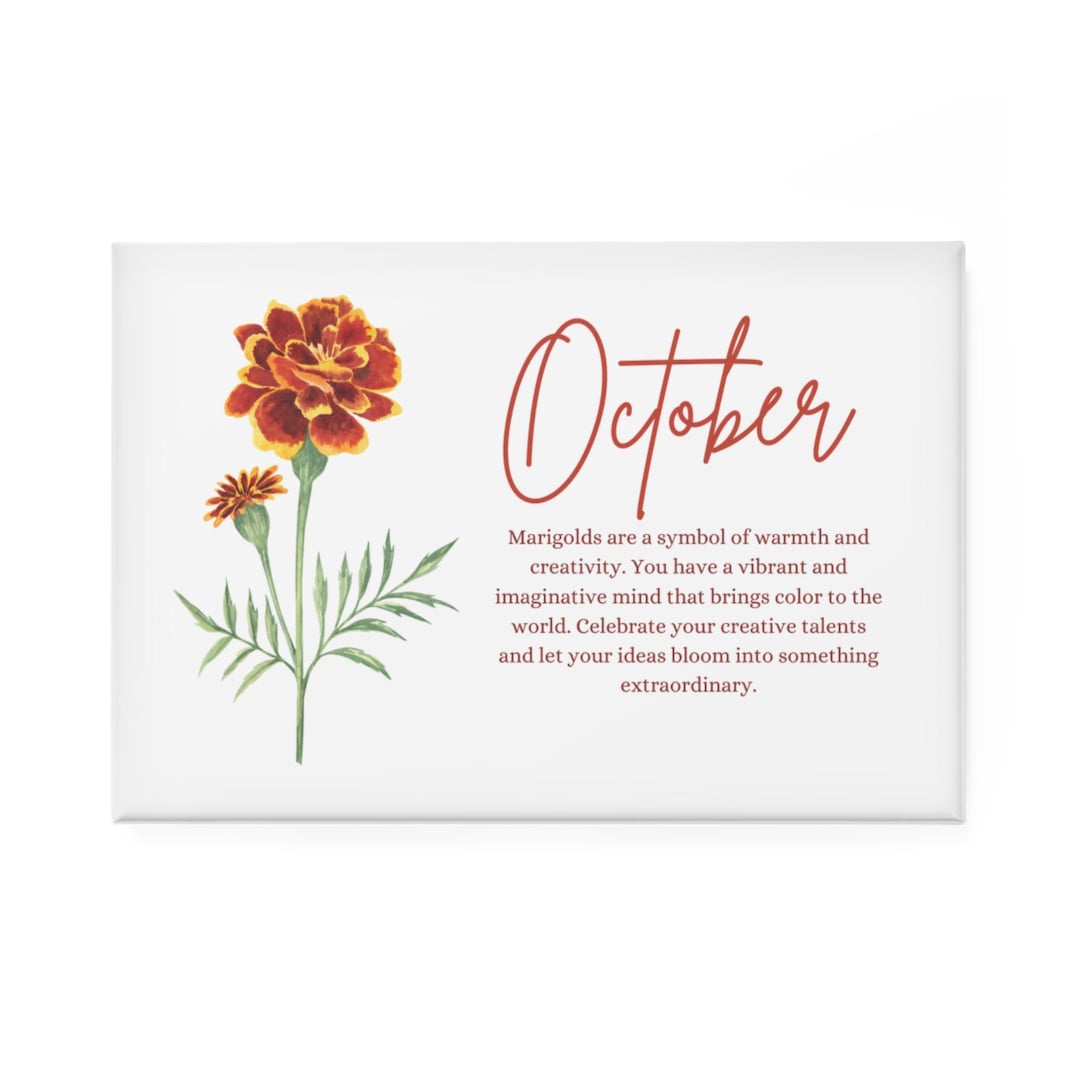 October Birth Month Flower Magnet, Marigolds Gift, Coworker, Galentines ...