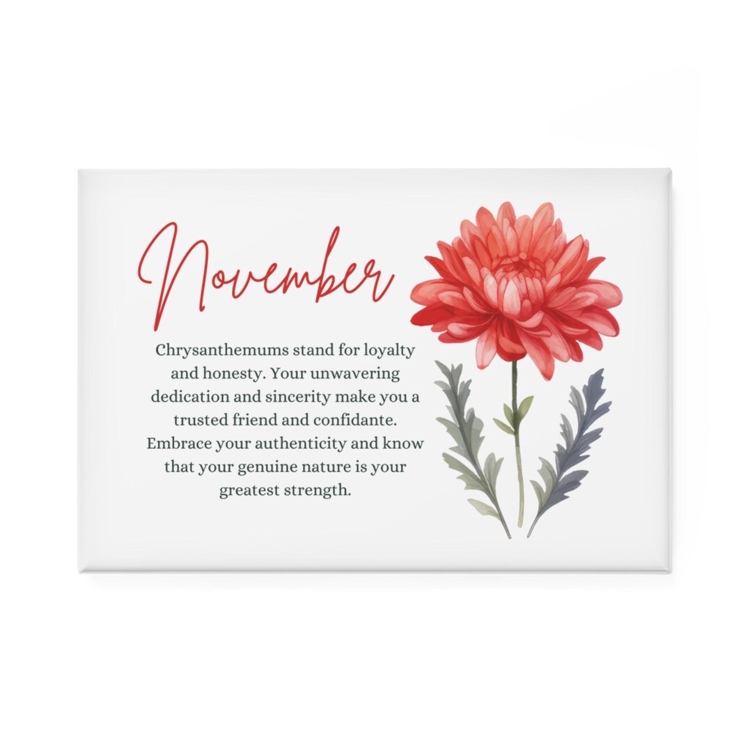 November Birth Month Flower Magnet, Chrysanthemum Gift, Coworker ...