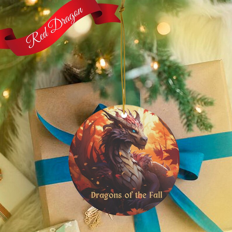 Fall Red Dragon Ornament, Cosplay Fairy Core Mystical Dragon Decor ...