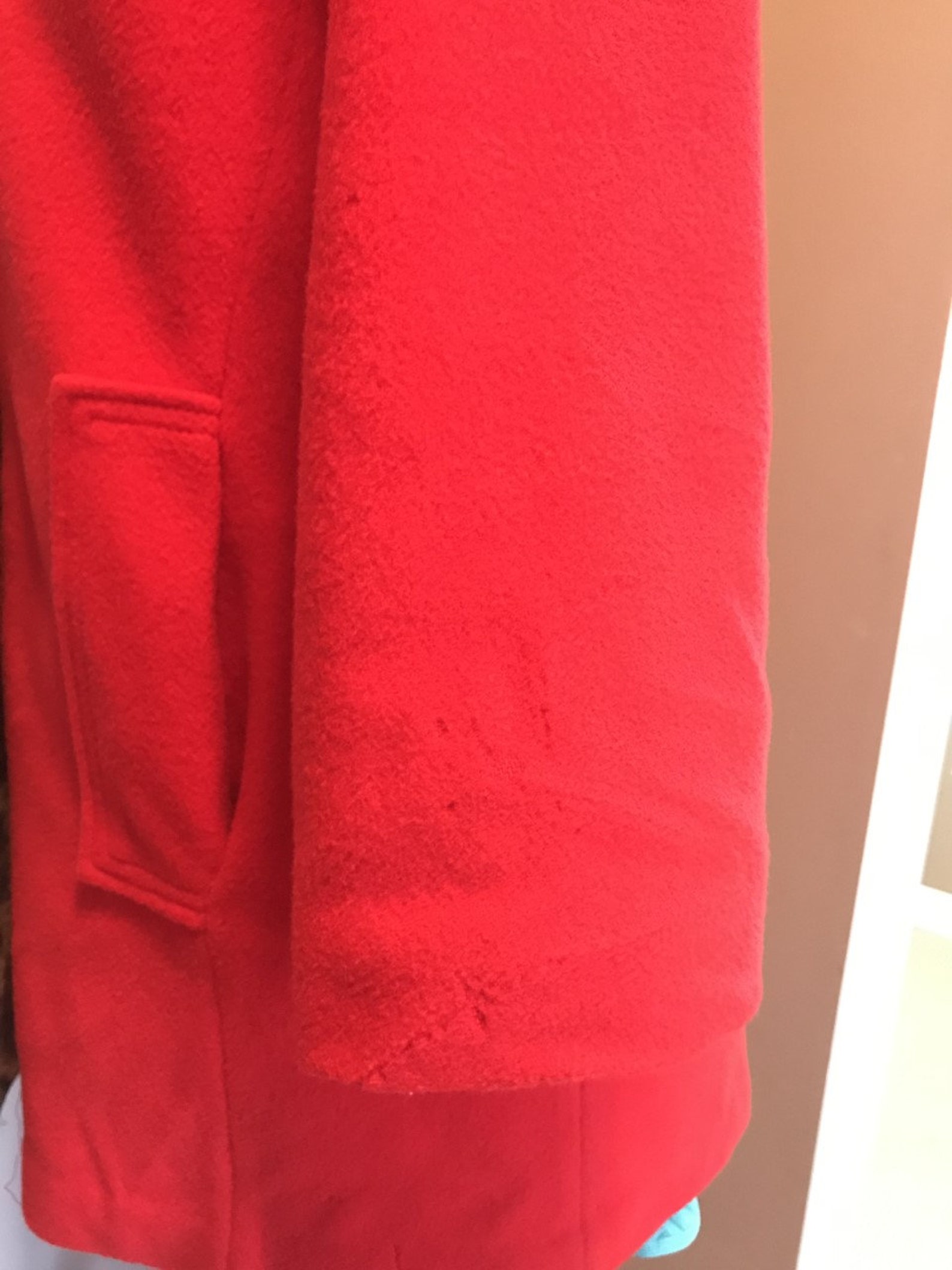 70s Red Wool Penguin Fashions Coat With Leopard Lining/ M. Liman Co ...