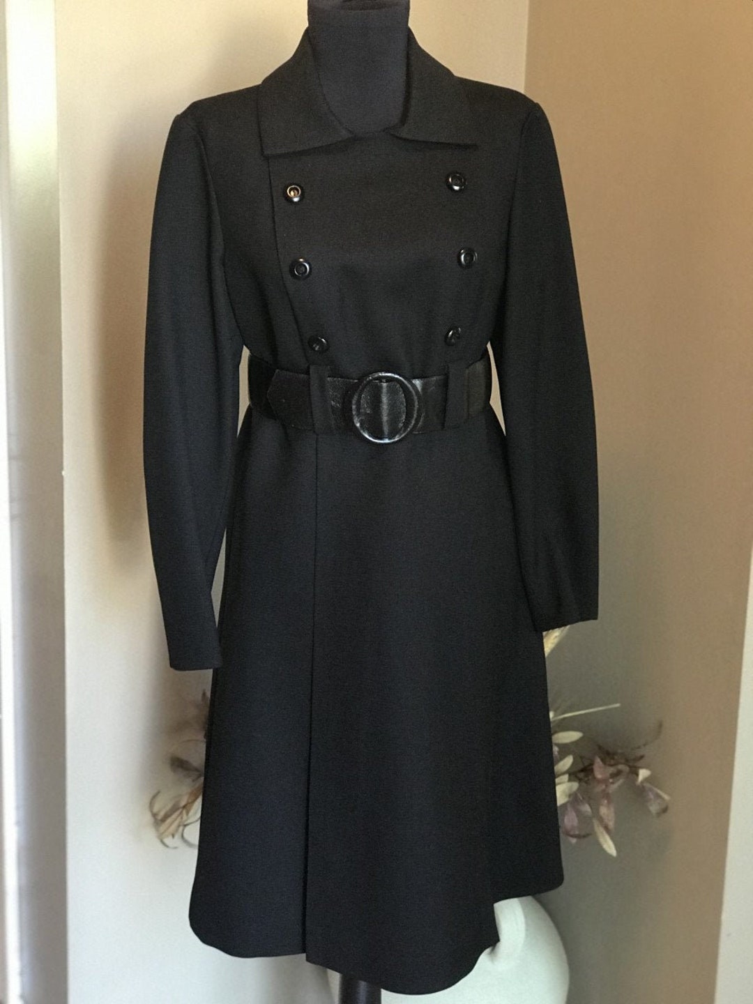 60s Wool Mod LBD/ Little Black Dress/ 60s MOD Dress/ Monique Vintage ...