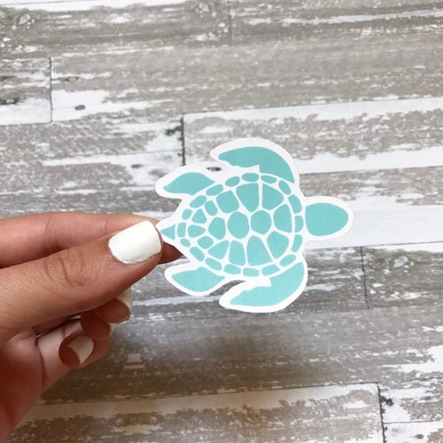 The Sea Turtle Art Sticker - Etsy