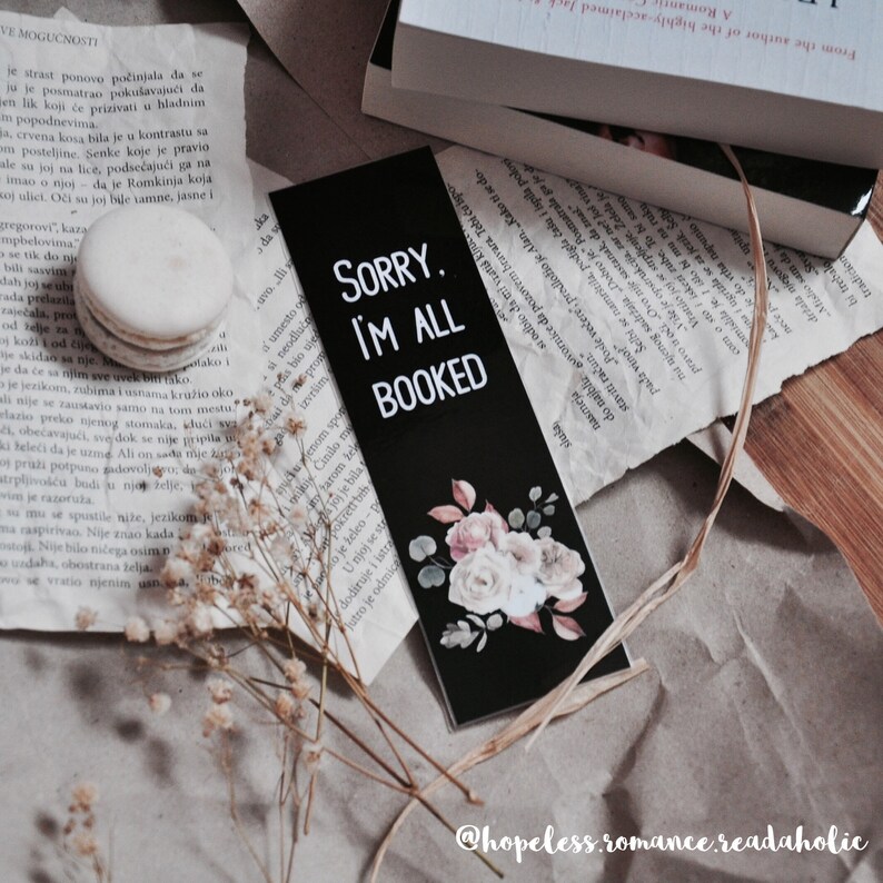 Sorry I'm All Booked Bookmark Bookstagram Bookmark - Etsy
