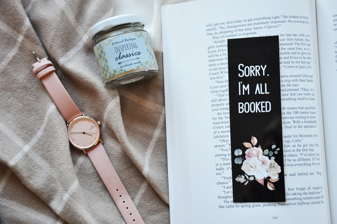 Sorry I'm All Booked Bookmark Bookstagram Bookmark | Etsy