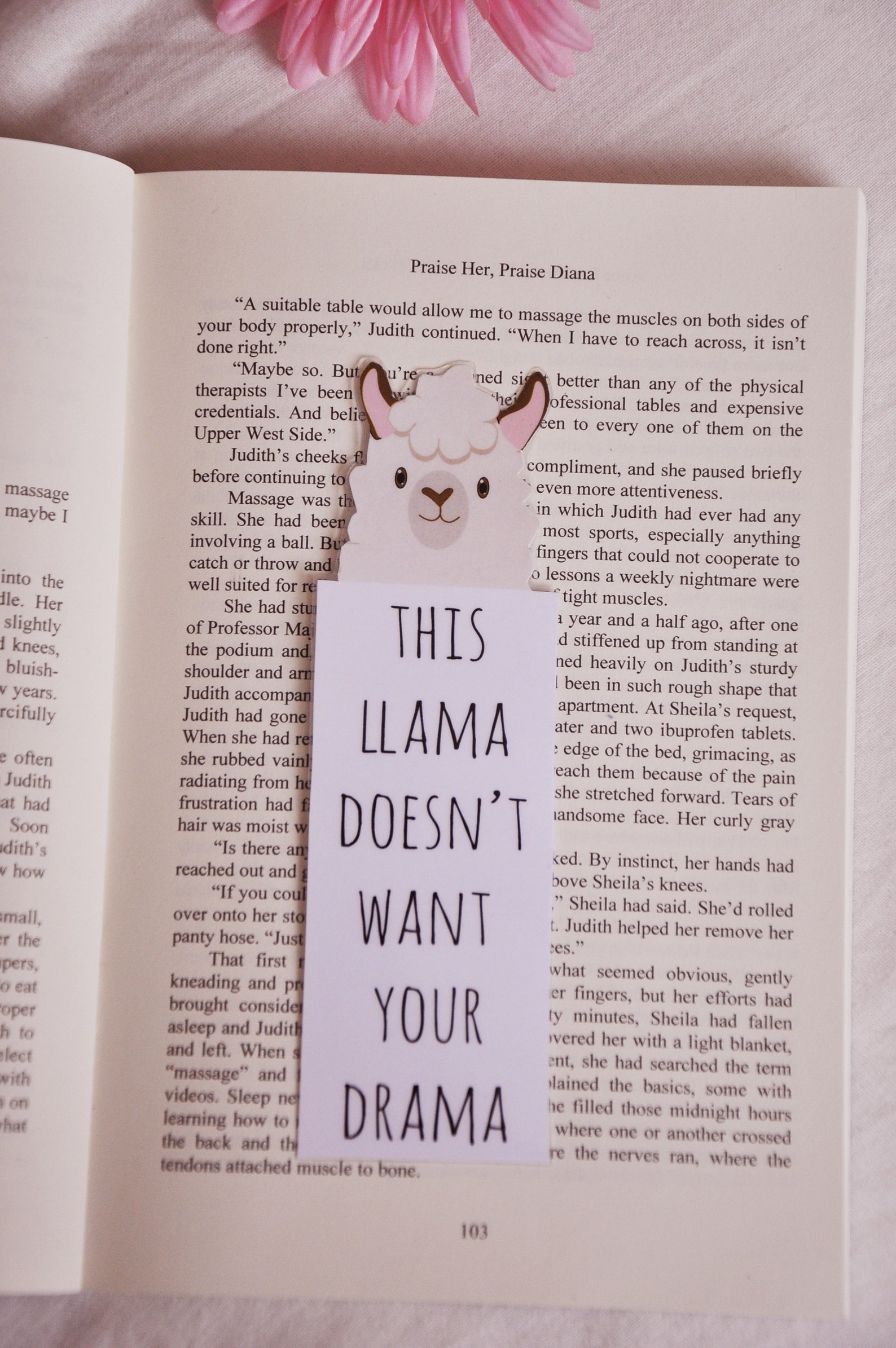 Drama Llama Bookmark, Laminated Bookmark, Bibliophile, Bookish Gift ...