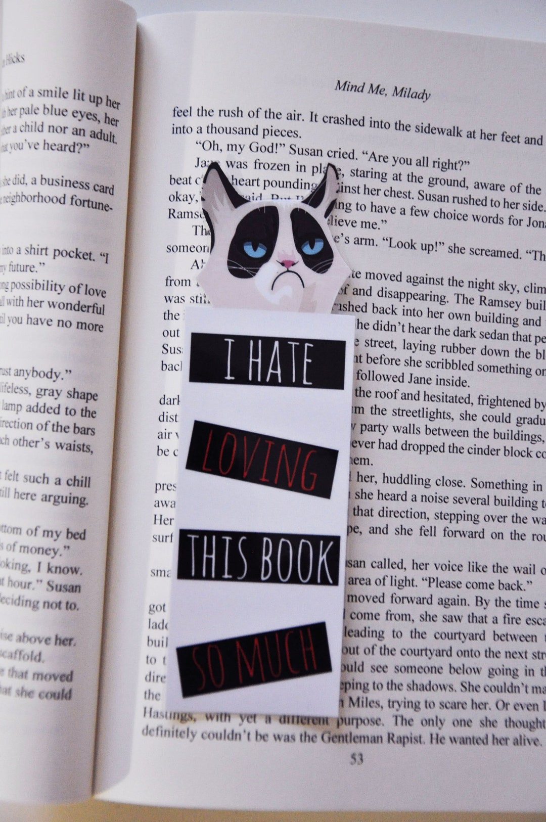 Grumpy Cat Laminated Bookmark / Bookmark Set for Book Lovers / Funny ...