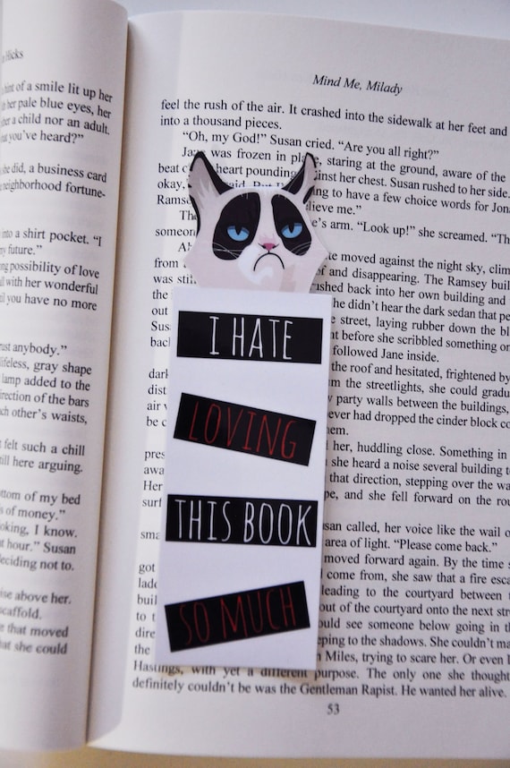 Grumpy Cat Laminated Bookmark / Bookmark Set for Book Lovers / | Etsy