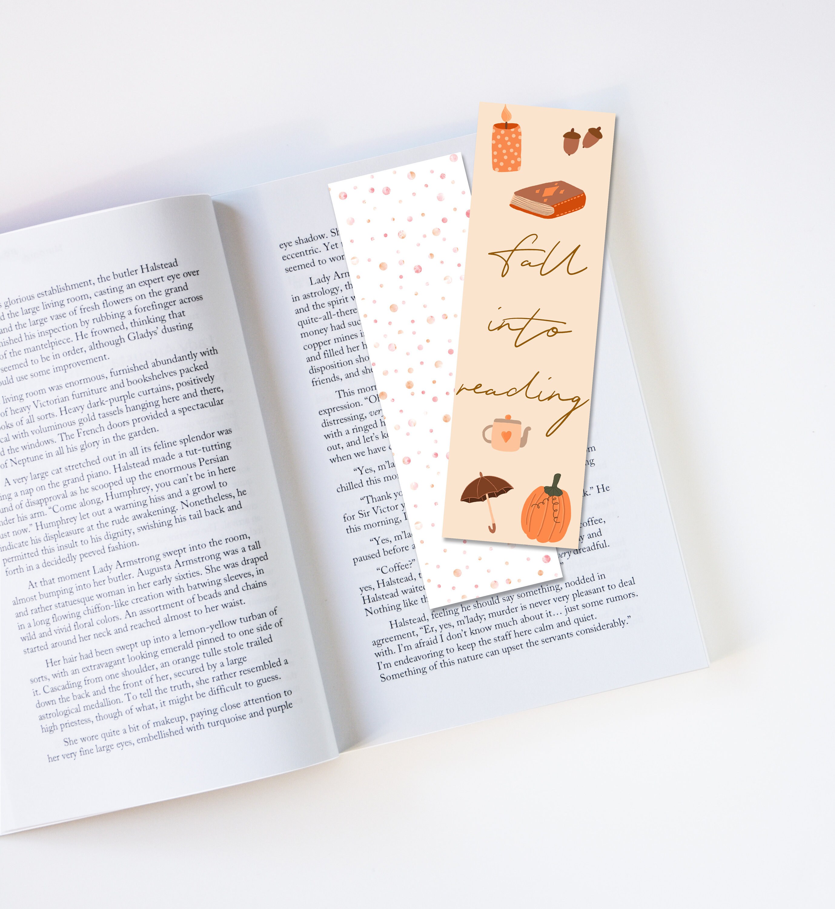 Fall Into Reading Autumn Bookmark Laminated Bookmark | Etsy