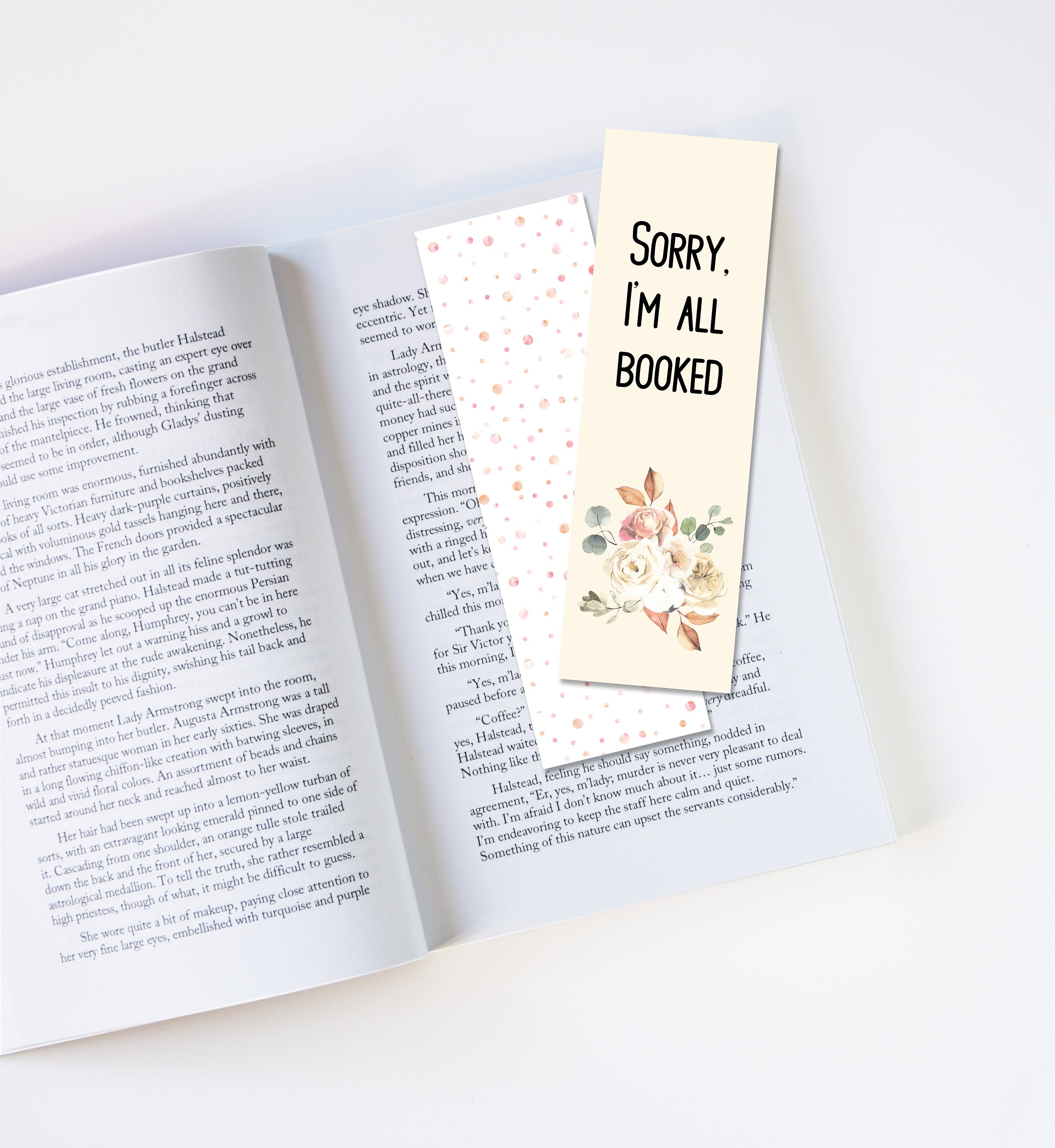 Sorry I'm All Booked Bookmark Bookstagram Bookmark - Etsy