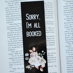 Sorry I'm All Booked Bookmark, Bookstagram, Bookmark, Literary Bookmark ...