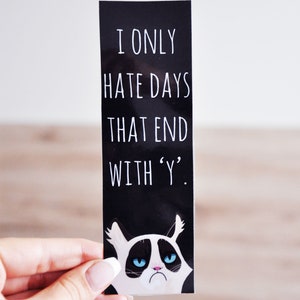 Grumpy Cat Laminated Bookmark / Bookmark Set for Book Lovers / Funny ...