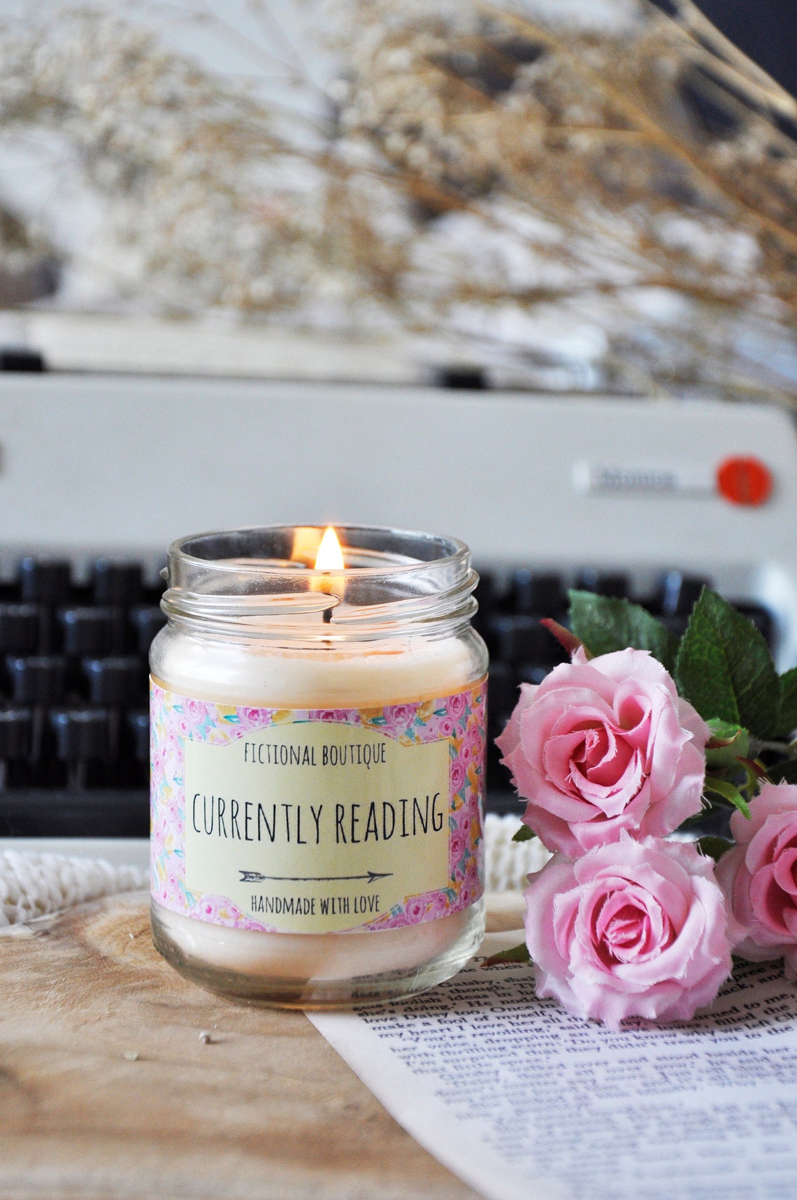 Currently Reading Bookish Candle Bookish Candle Palm Wax | Etsy