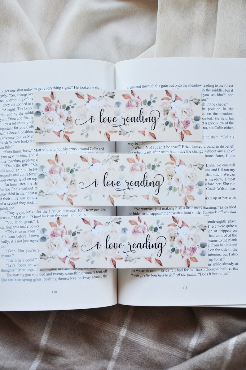 I Love Reading Bookmark Bibliophile Bookish Gift Readers - Etsy