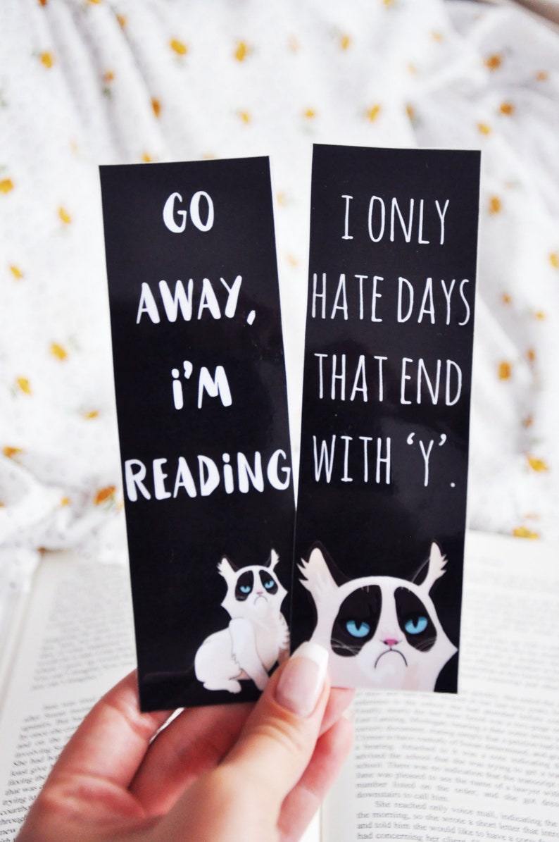 Grumpy Cat Laminated Bookmark / Bookmark Set for Book Lovers / - Etsy ...