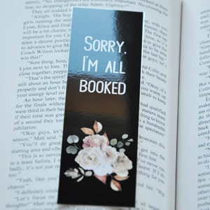 Sorry I'm All Booked Bookmark, Bookstagram, Bookmark, Literary Bookmark ...