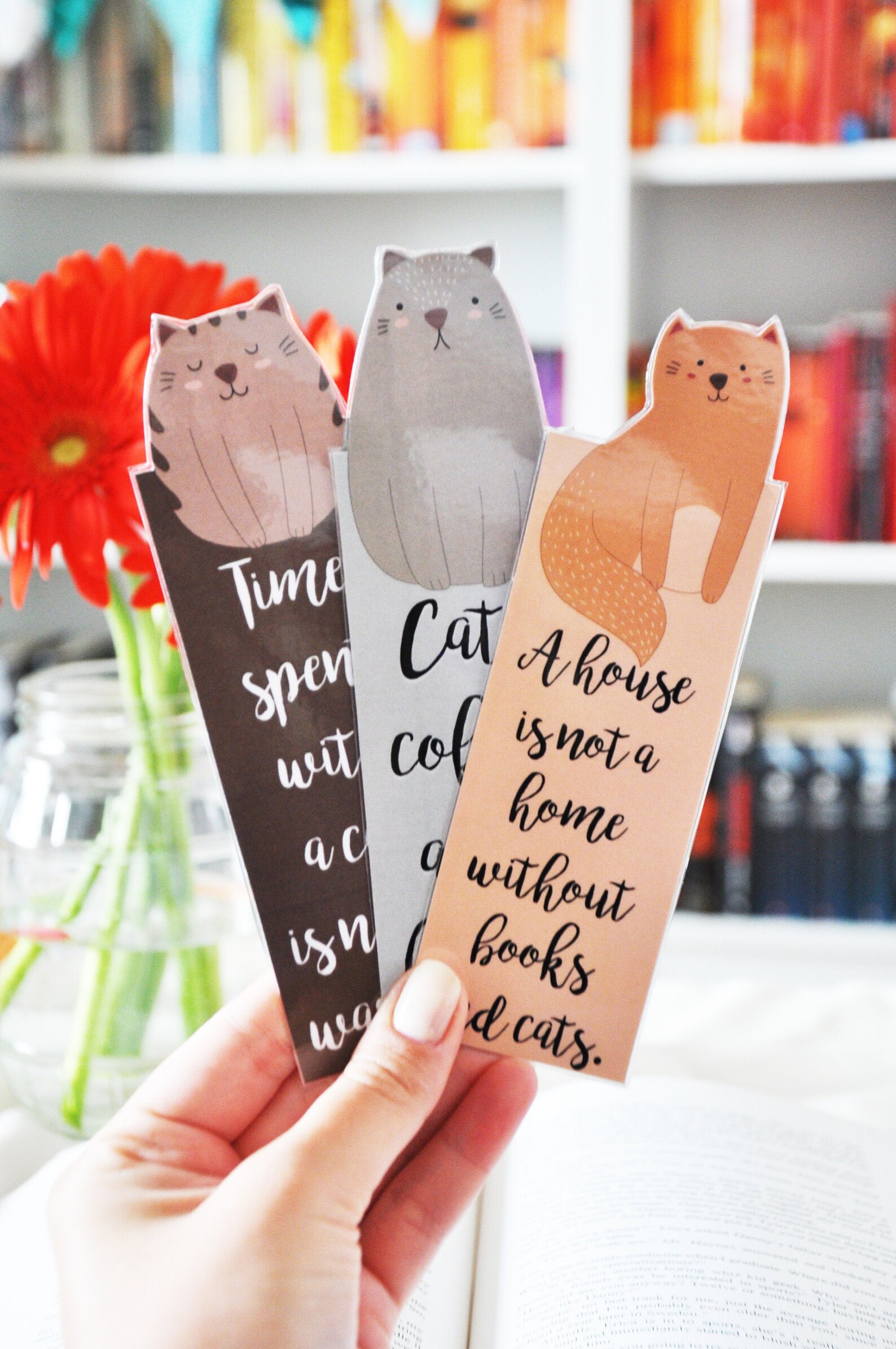 Cat Lover Bookmark Bibliophile Bookish Gift Readers Gift | Etsy