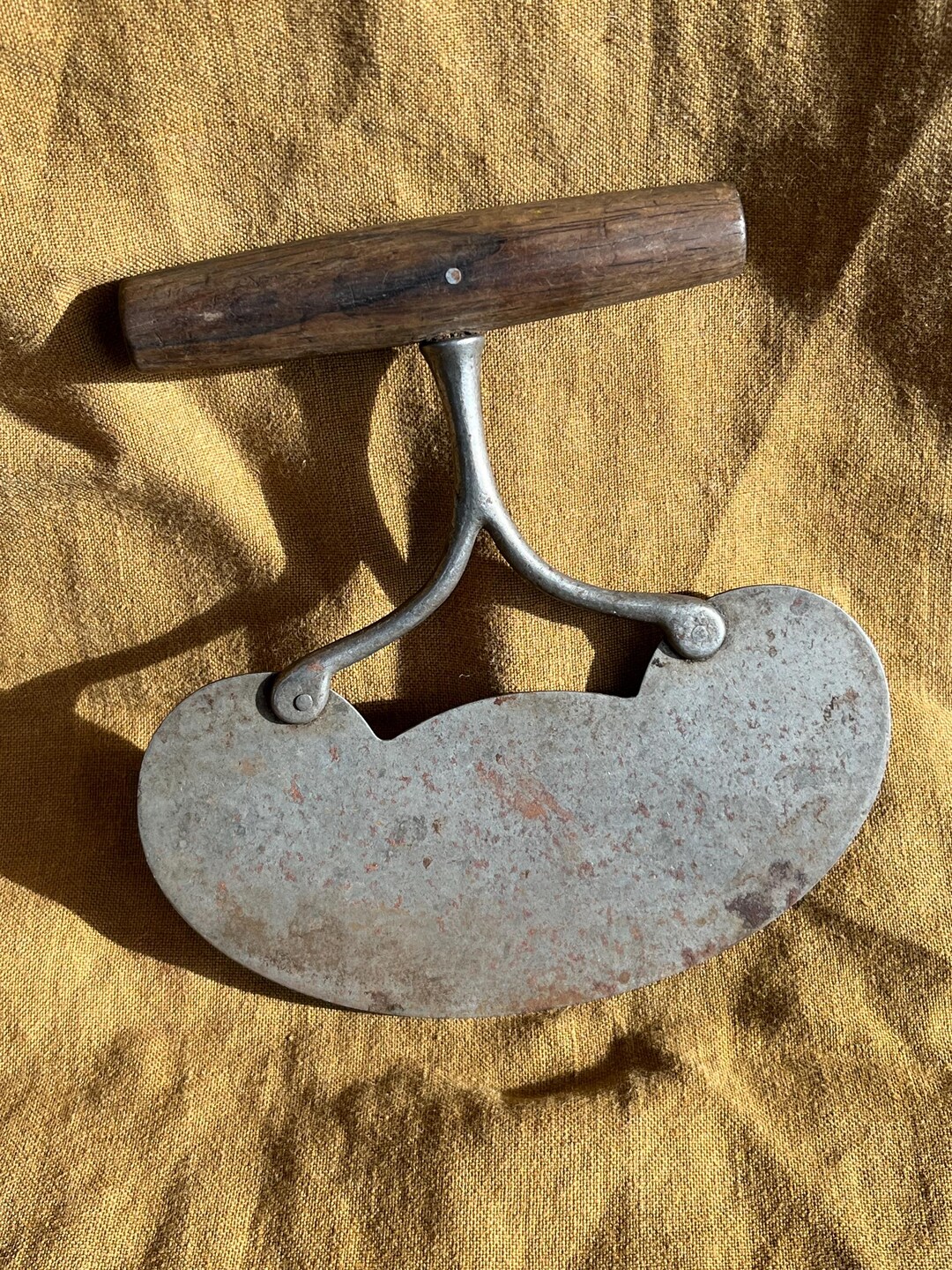 1900's Antique Curved Blade Rocking Chopping Knife - Primitive Kitchen ...