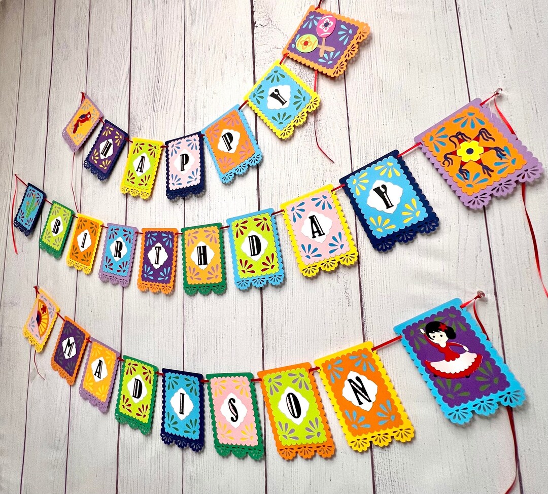 Fiesta Banner: Custom Papel Picado, Cinco De Mayo Decor - Etsy