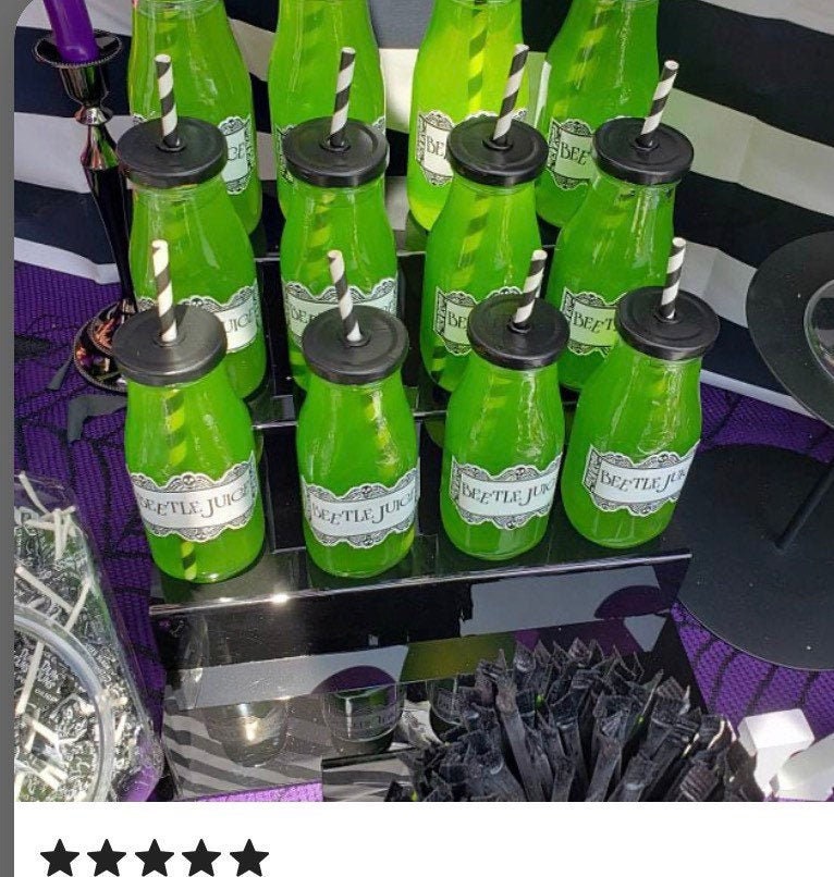 Beetlejuice Waterproof Stickers Drink Labels Halloween Party - Etsy