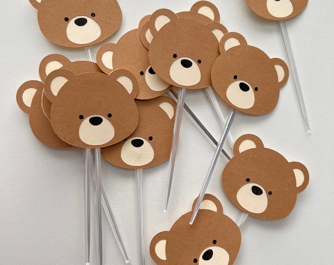 Grizzly Bear Cake Topper, Camping Theme Party Bear, Safari Party Animal ...