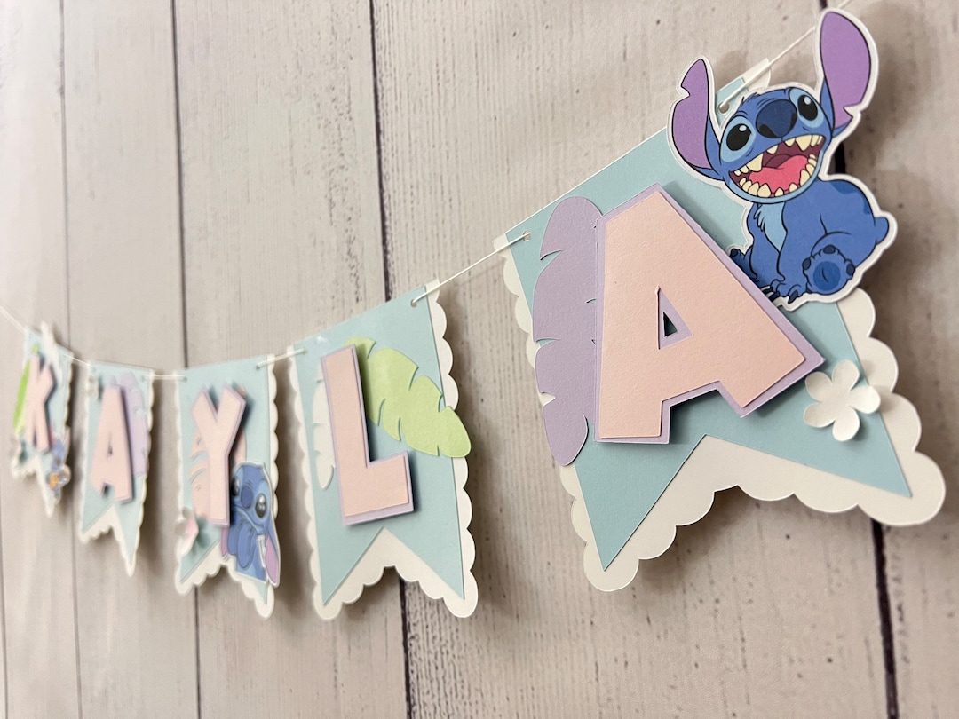 Banner de cumpleaños de Stitch, decoración de fiesta personalizada ...
