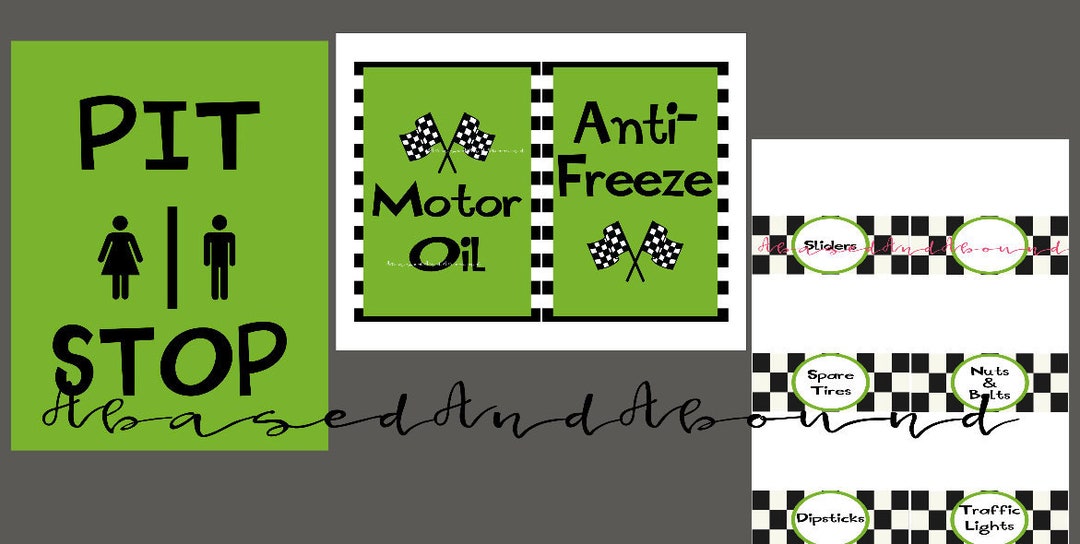 Race Car Party Food Signs: Pit Stop Decor (digital Download) - Etsy
