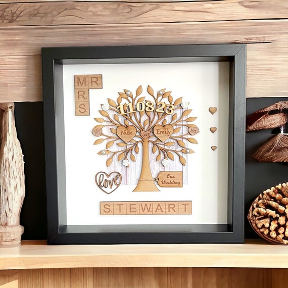 Wedding Gift. Unique Wedding Gift for Couples. Engraved Names. Mr Mrs Wedding Anniversary Gift. Handmade Keepsake Etsy UK