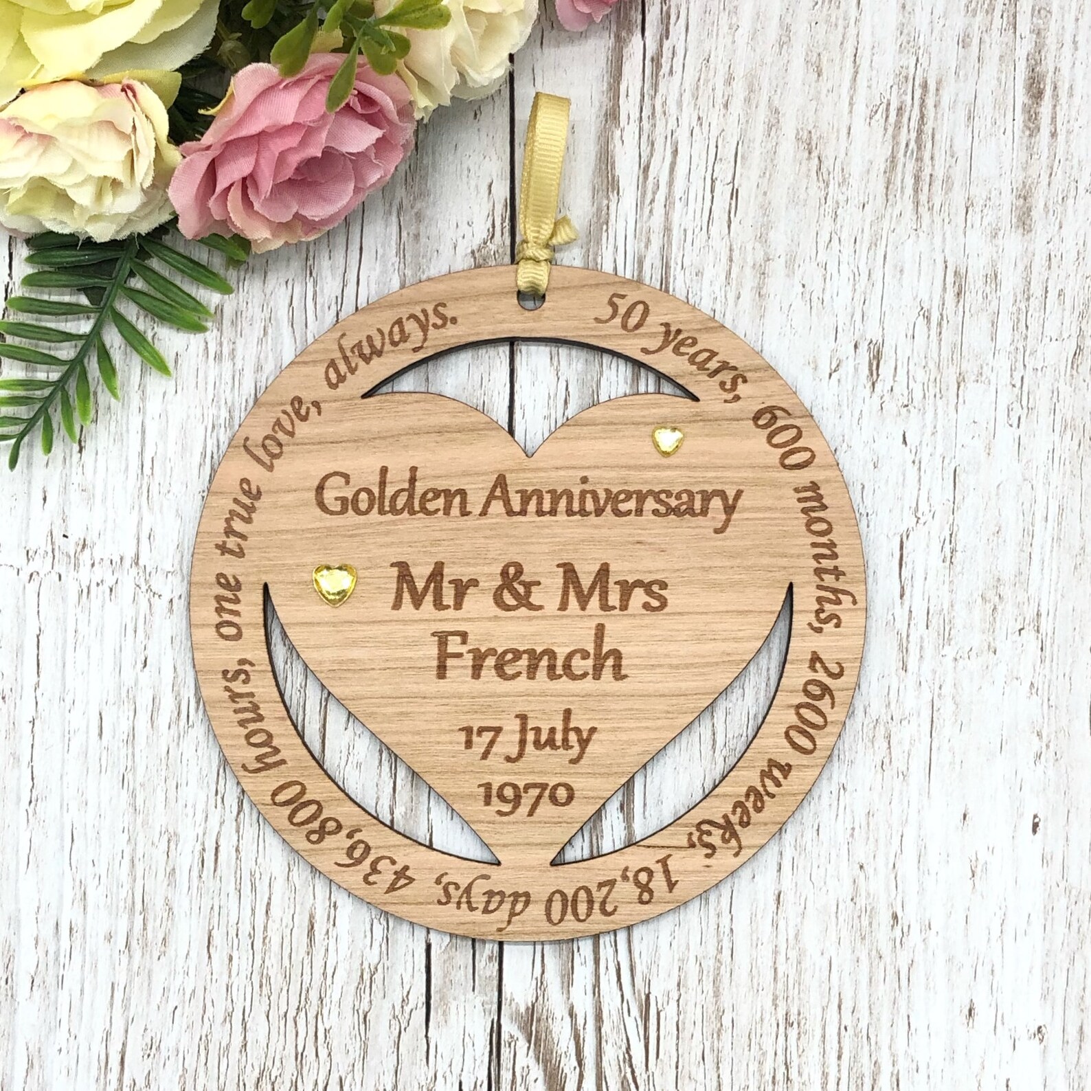 Golden Wedding Anniversary Keepsake Gift | 50th Wedding Anniversary ...