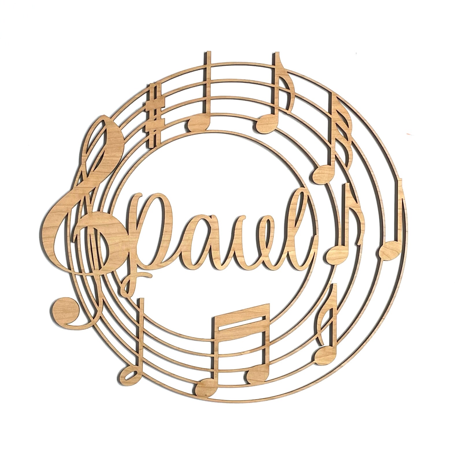 Personalised Music Name Hoop Music Notes Decor Large Wall | Etsy