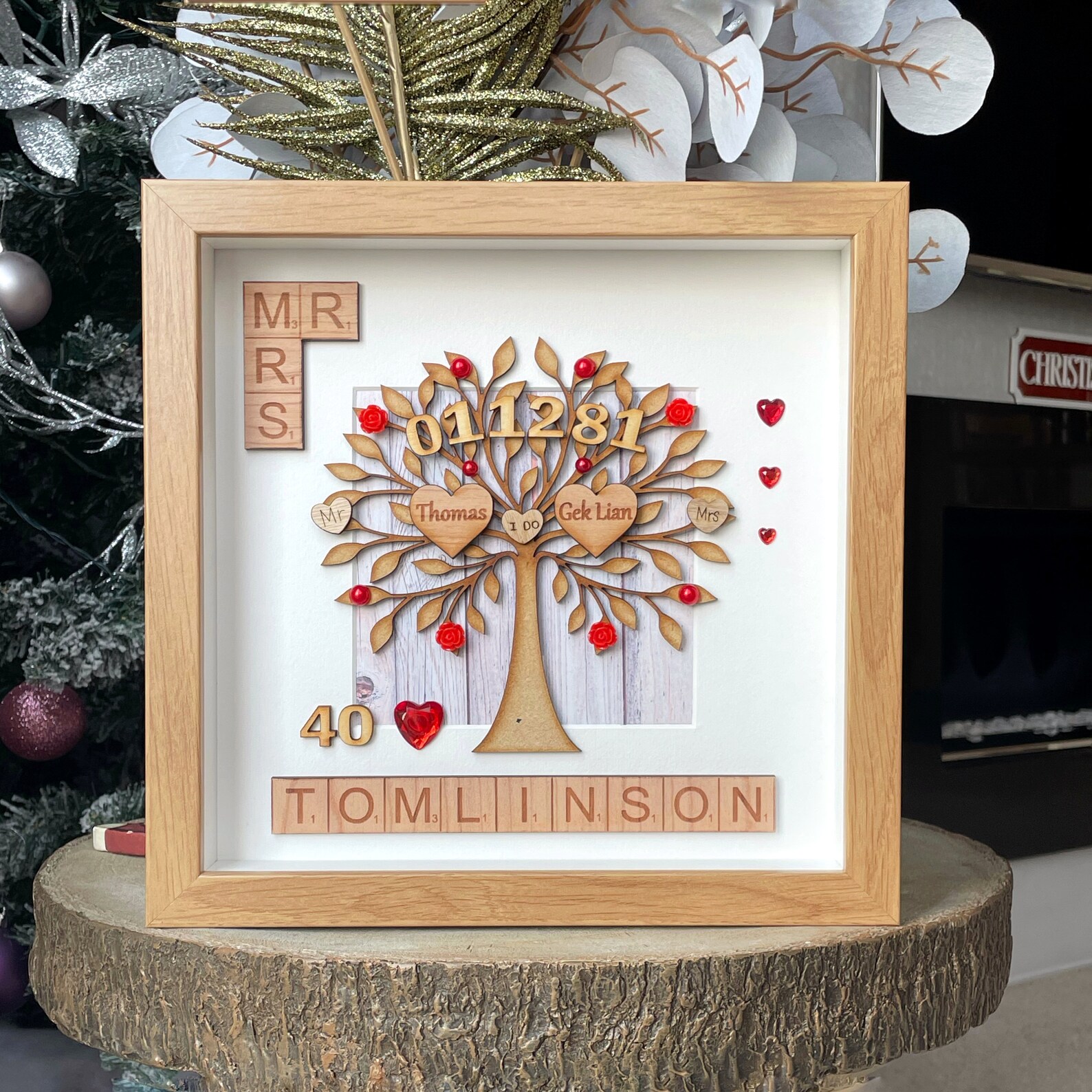 Ruby Wedding Anniversary Gift and Family Tree. 40th Wedding Anniversary ...