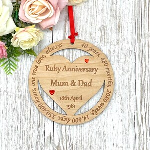 Ruby Wedding Anniversary Keepsake Gift 40th Wedding Anniversary Gift - Etsy