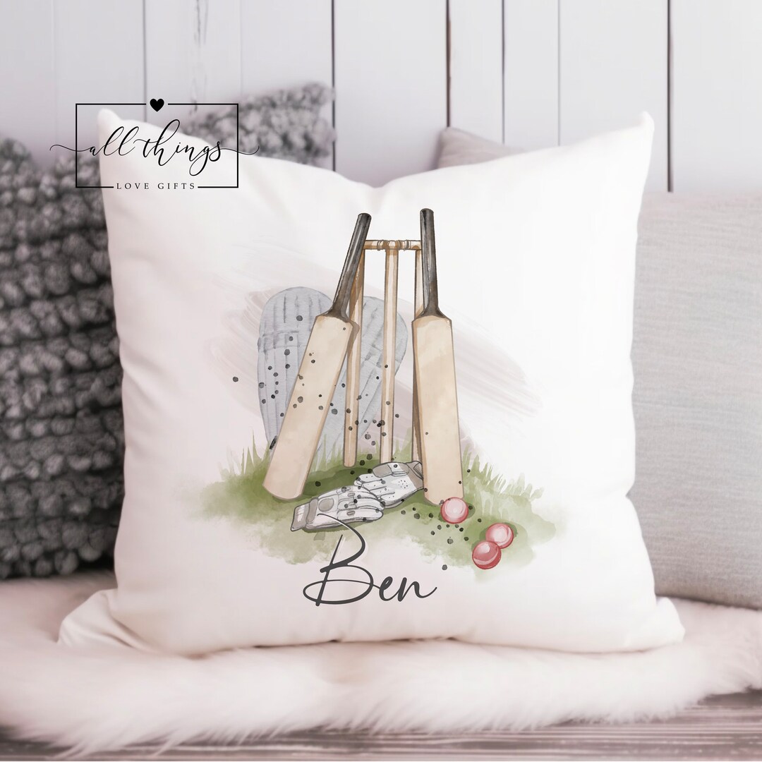 Cricket Personalised Cushion Cricket Fan Lover Gift - Etsy UK