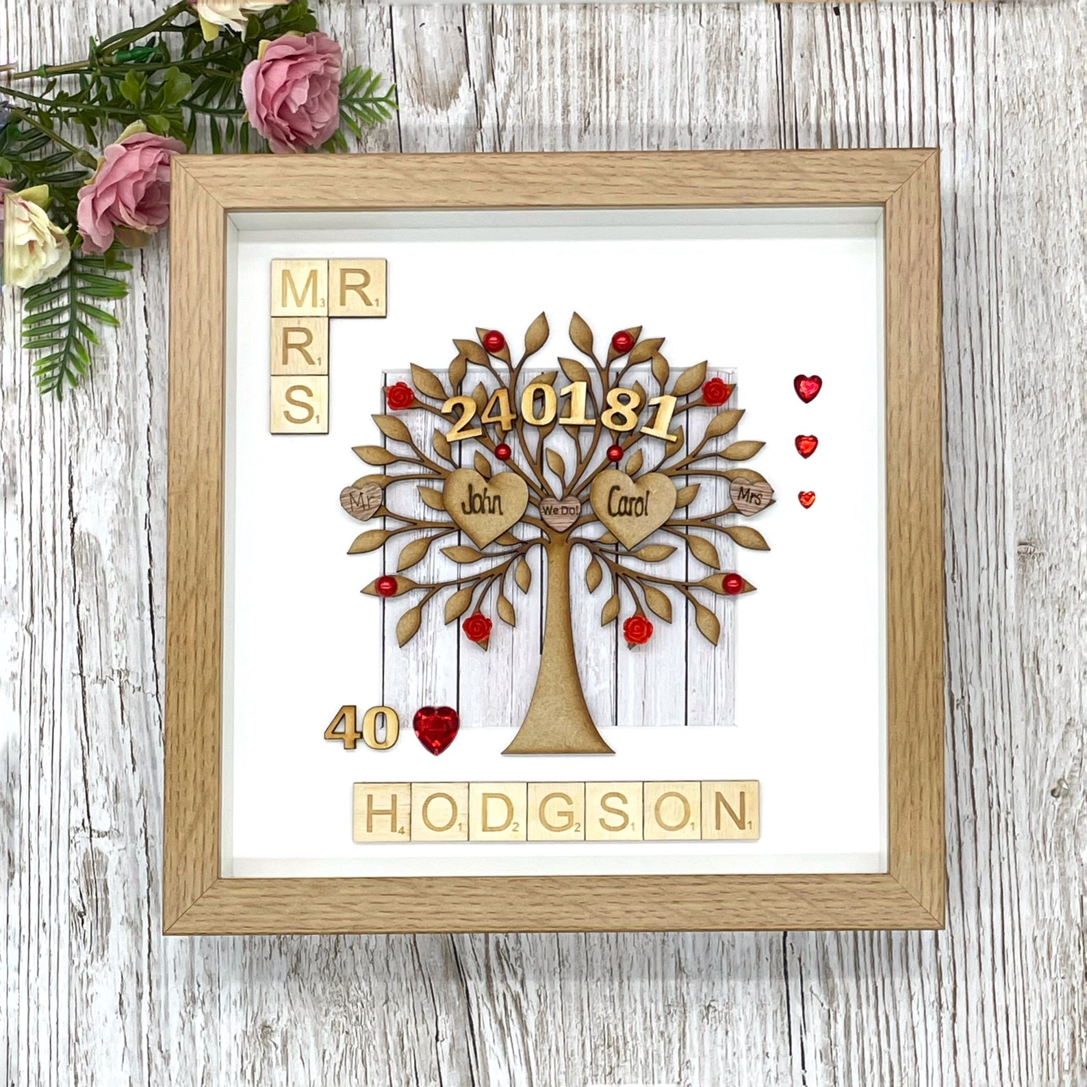 Ruby Wedding Anniversary Gift. Personalised 40th Anniversary - Etsy