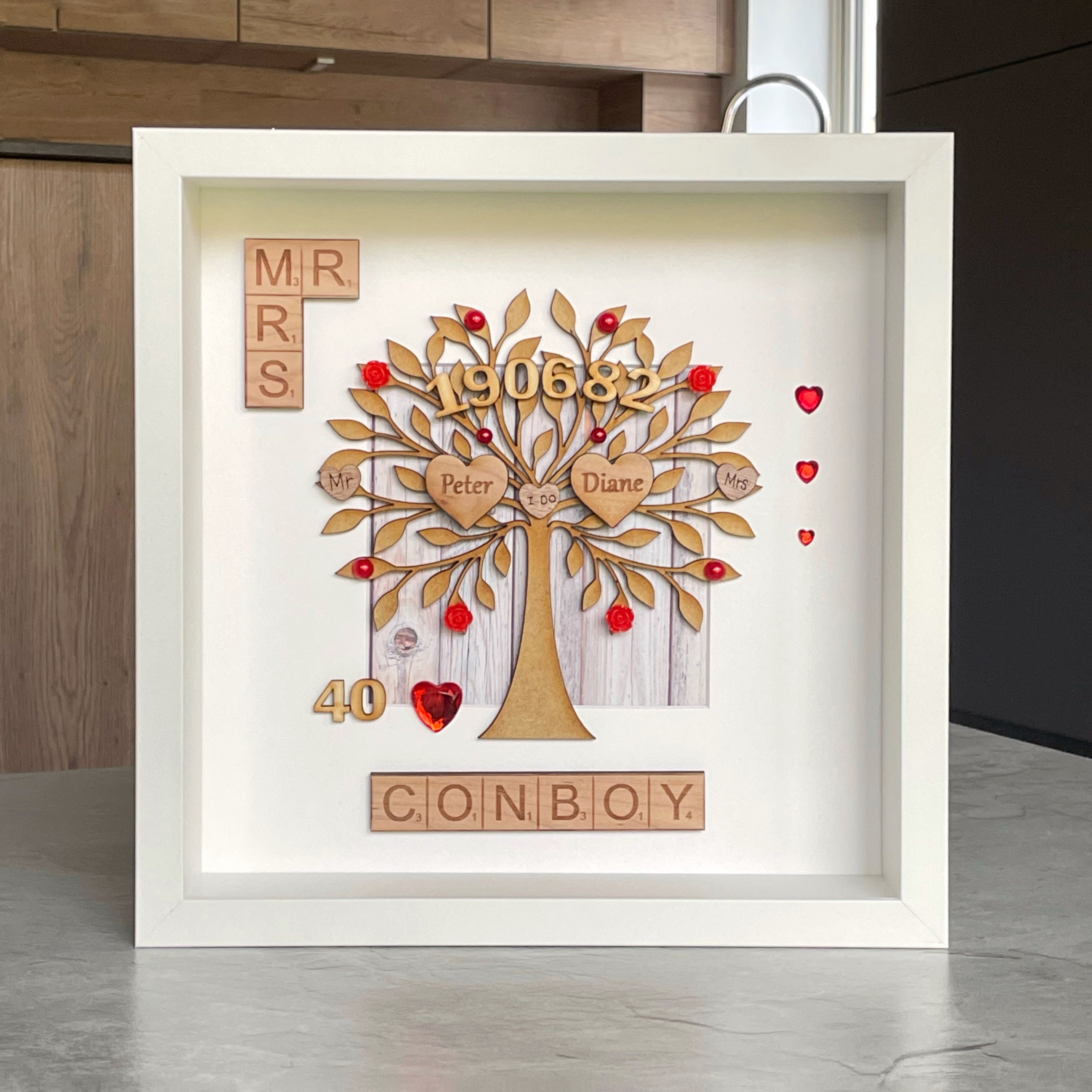 Ruby Wedding Anniversary Gift. Personalised 40th Anniversary - Etsy