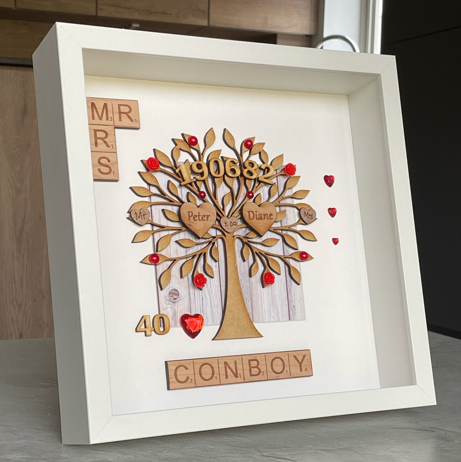 Ruby Wedding Anniversary Gift. Personalised 40th Anniversary - Etsy