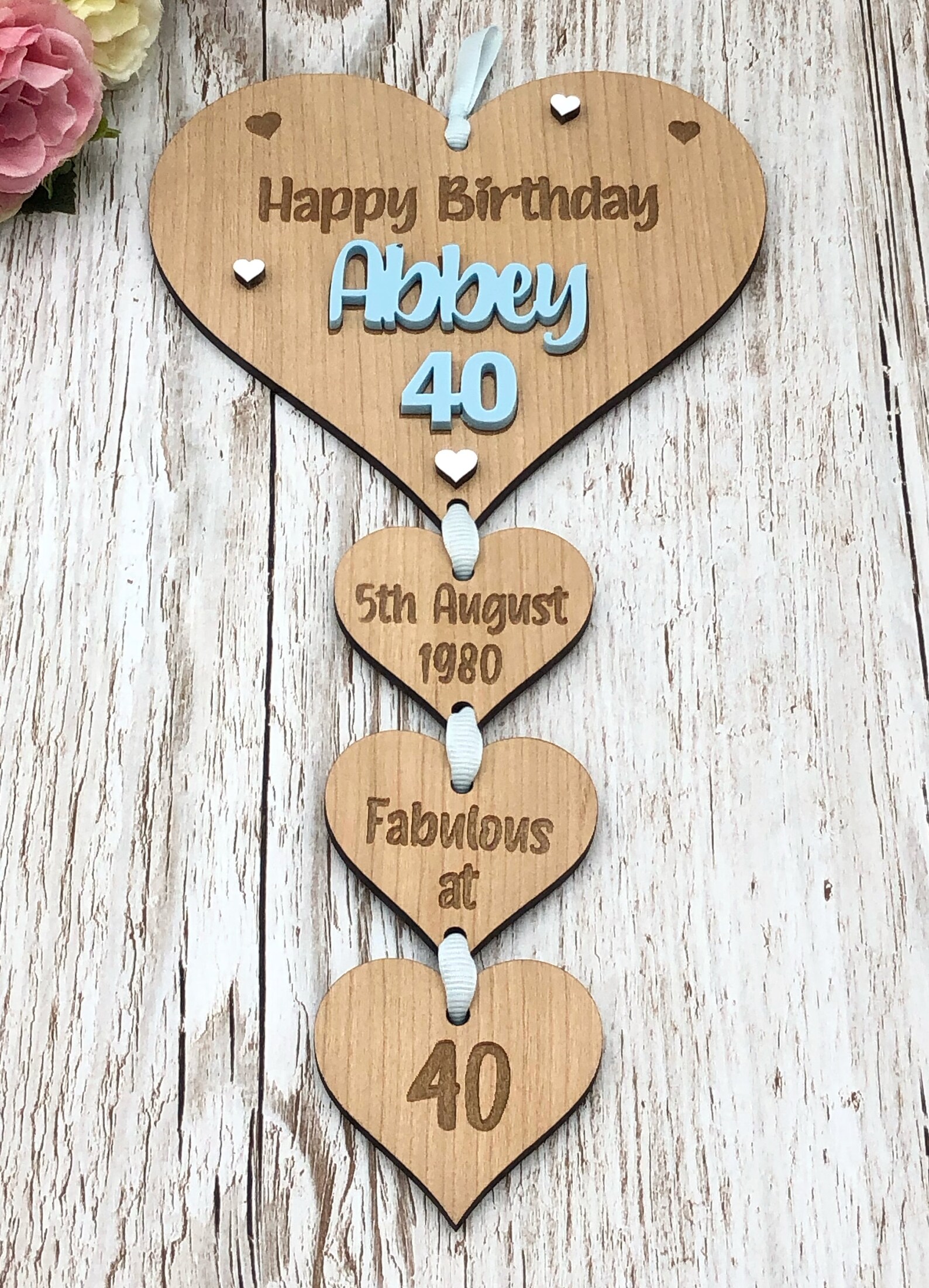 Birthday Gift Personalised Engraved Hanging Plaque 30th | Etsy