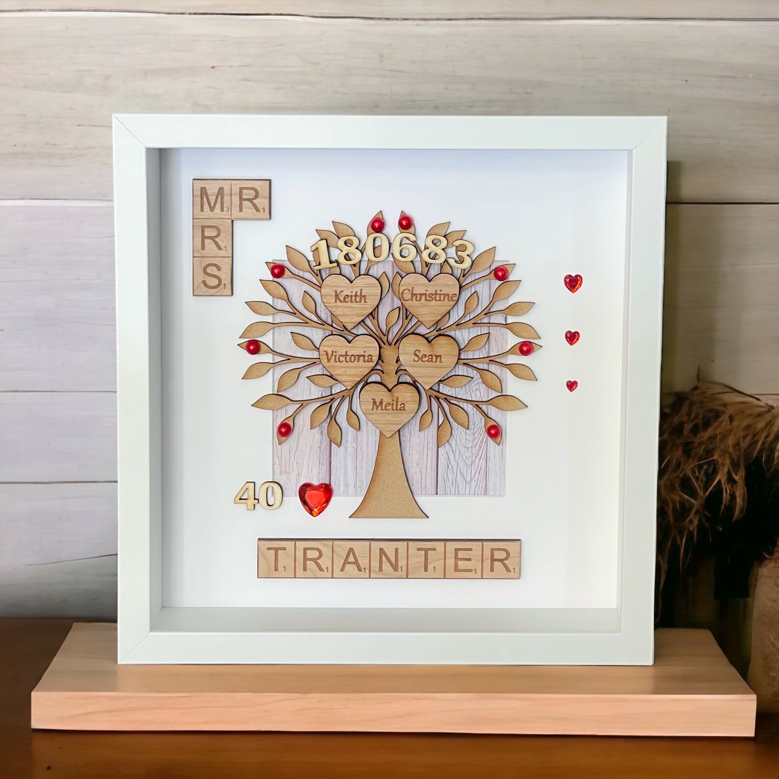 Ruby Wedding Anniversary Gift and Family Tree. 40th Wedding Anniversary ...