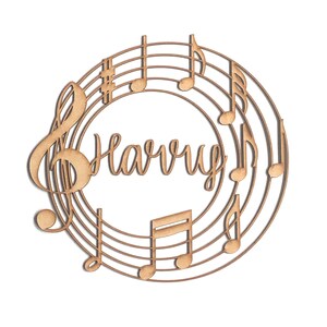 Personalised Music Wreath Wall Decor | Music Notes Bedroom Decor - Etsy