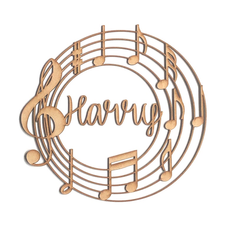Personalised Music Name Hoop Music Notes Decor Large Wall | Etsy