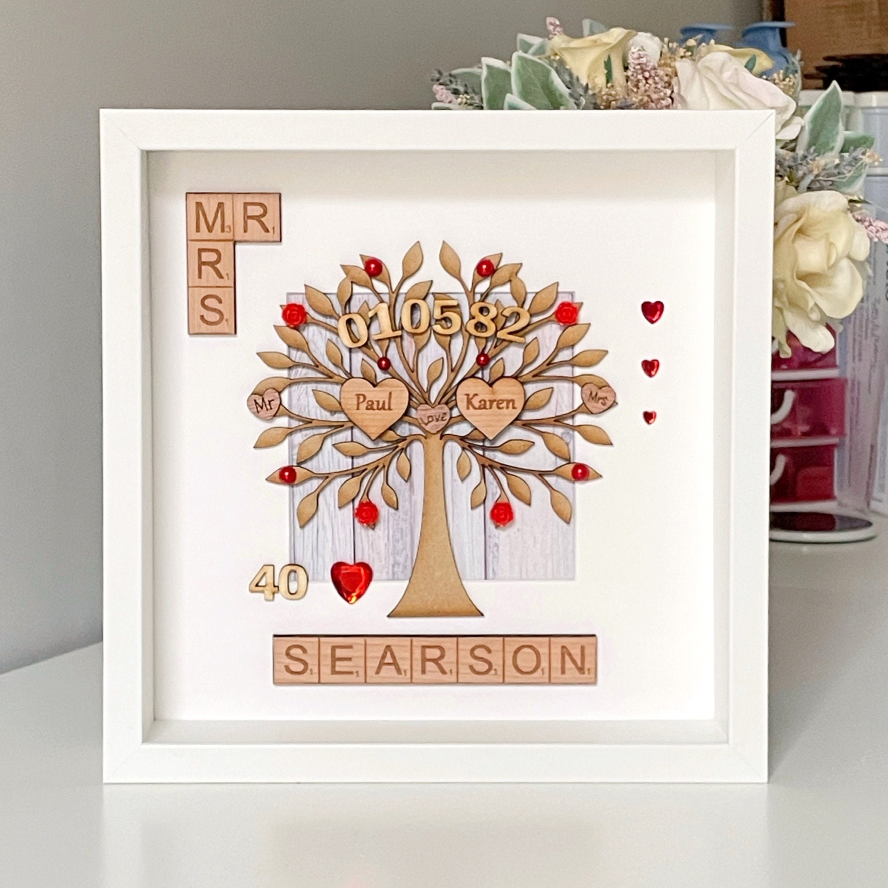 Ruby Wedding Anniversary Gift. Personalised 40th Anniversary - Etsy