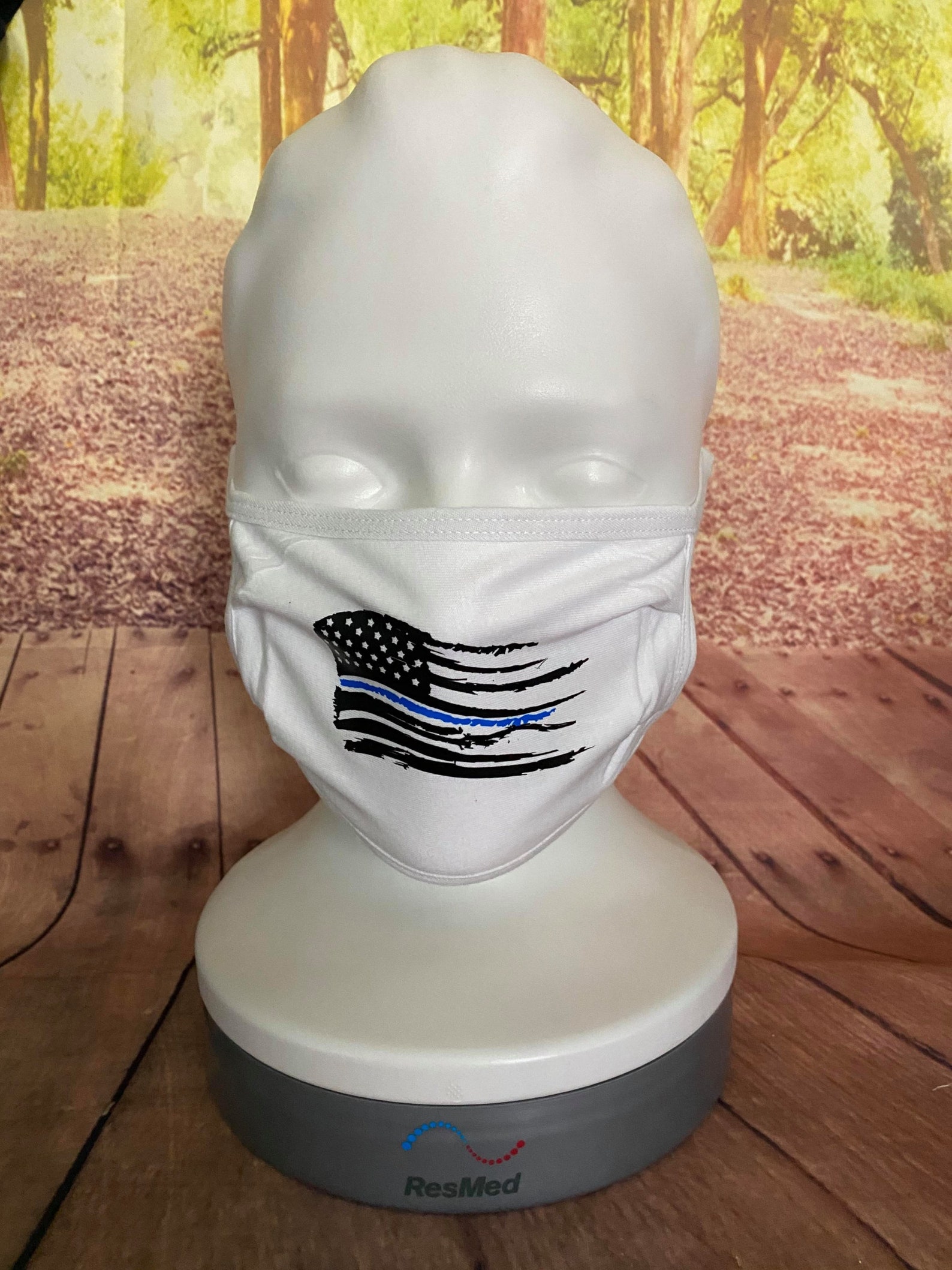 Police Blue line face mask free shipping in US only | Etsy